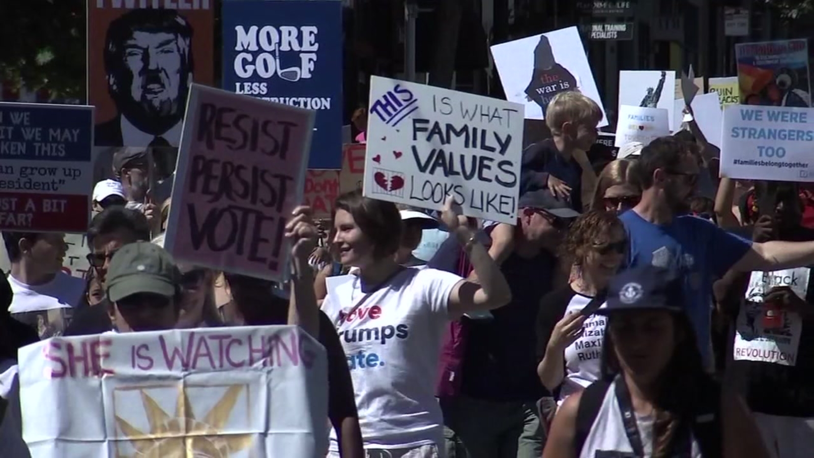 Thousands march across Bay Area to protest Trump Administration's ...