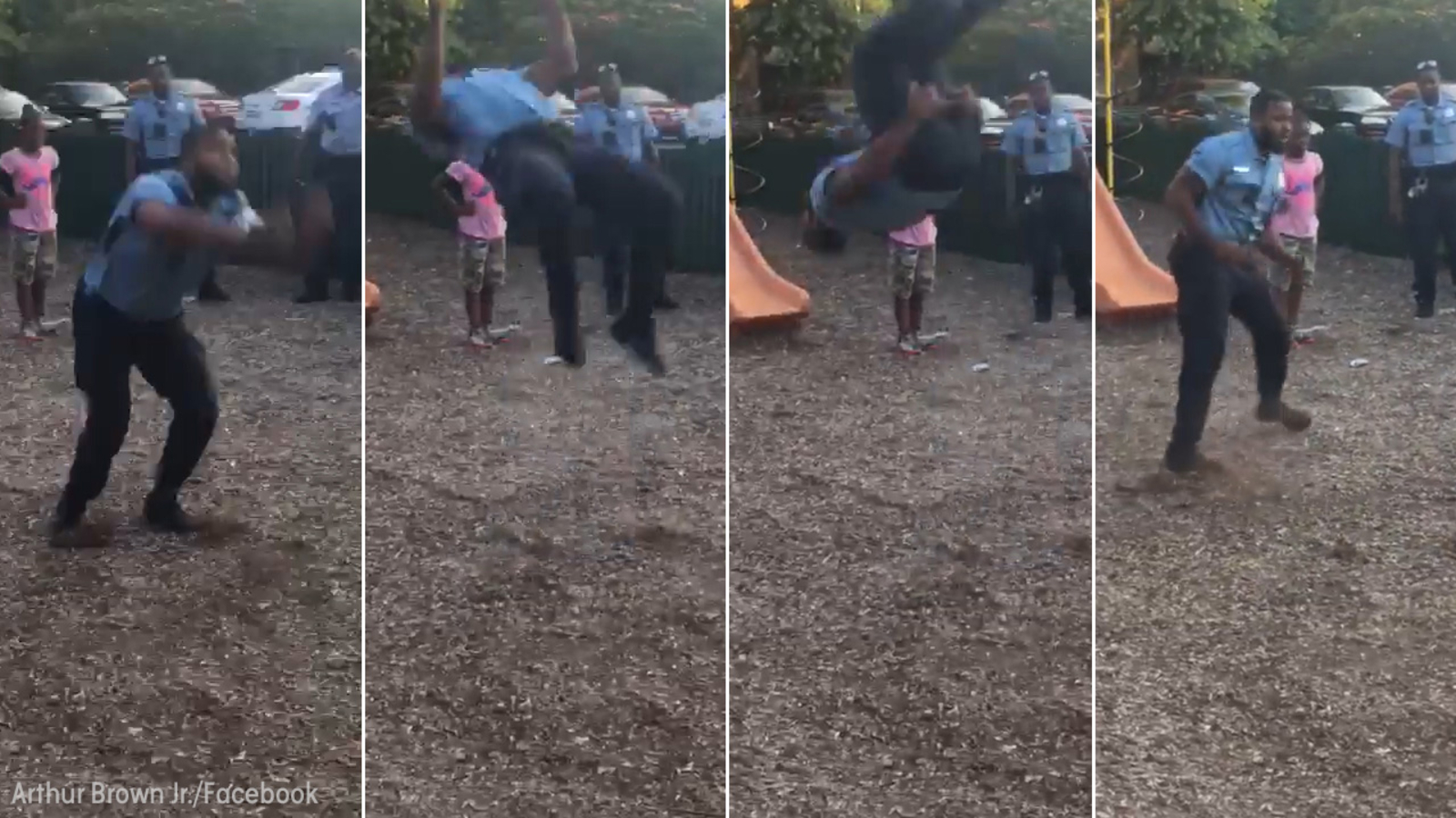 Officer shows off back-flipping skills in uniform - ABC7 San Francisco