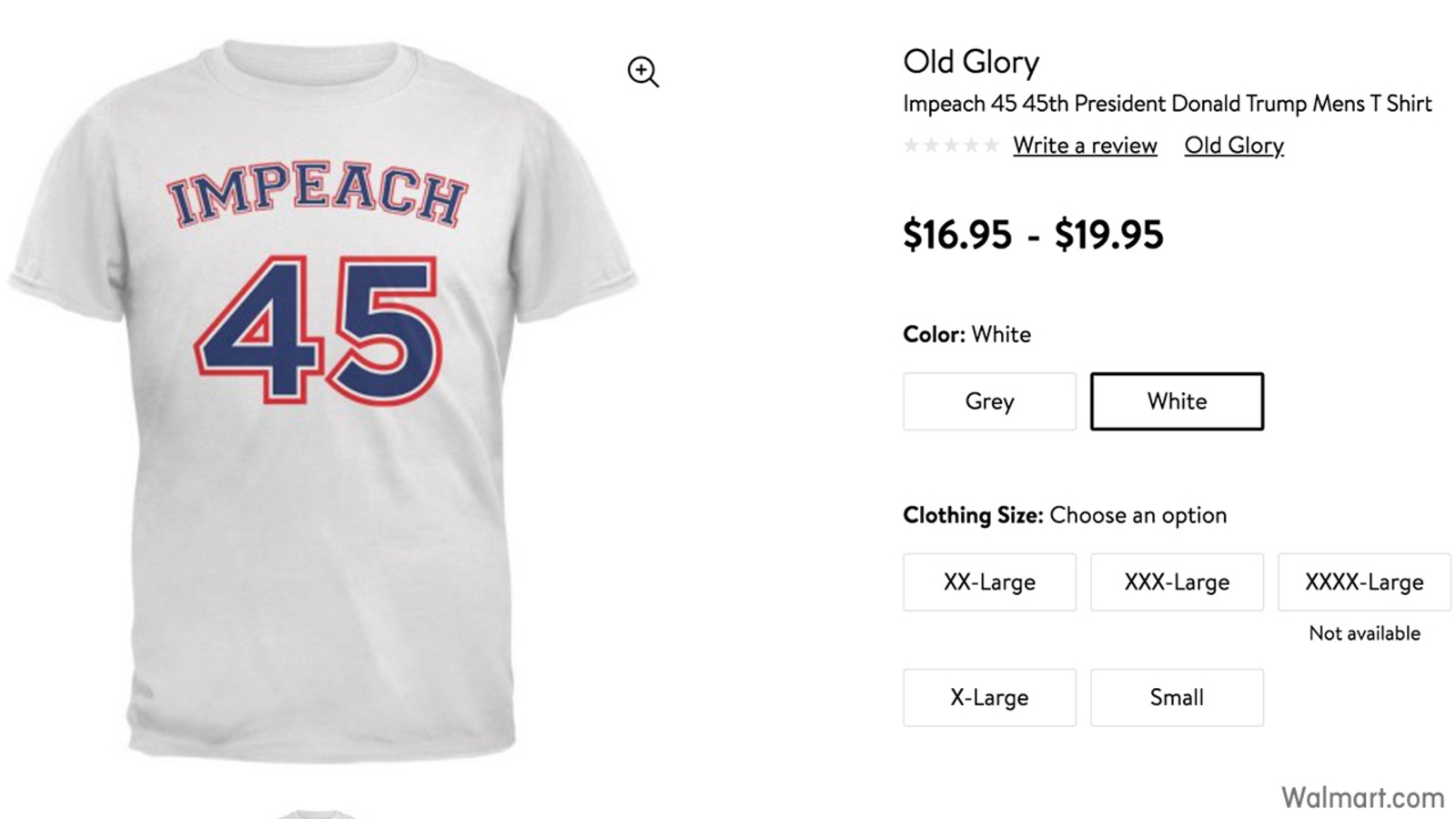 Walmart's impeach Trump clothing draws social media outrage - ABC7 Chicago