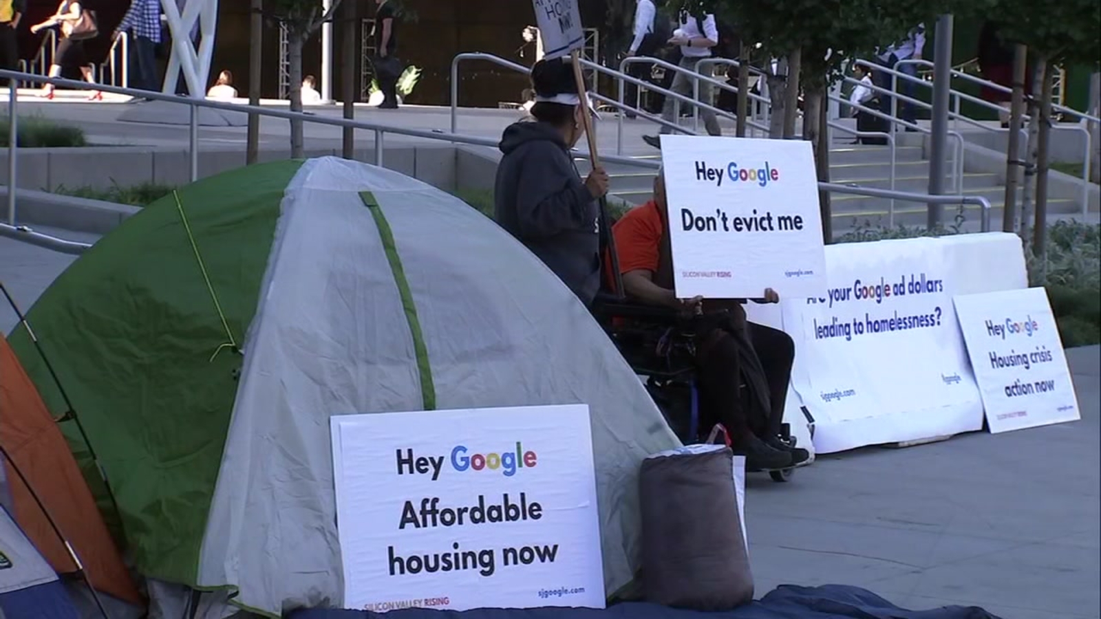 Local activists protest new Google development in front of tech giant's ...
