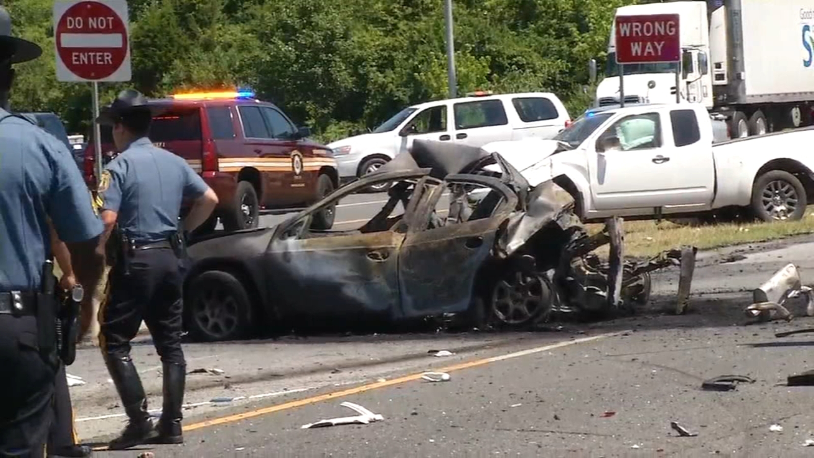Several injuries after multi-vehicle crash and fire in Delaware - 6abc ...