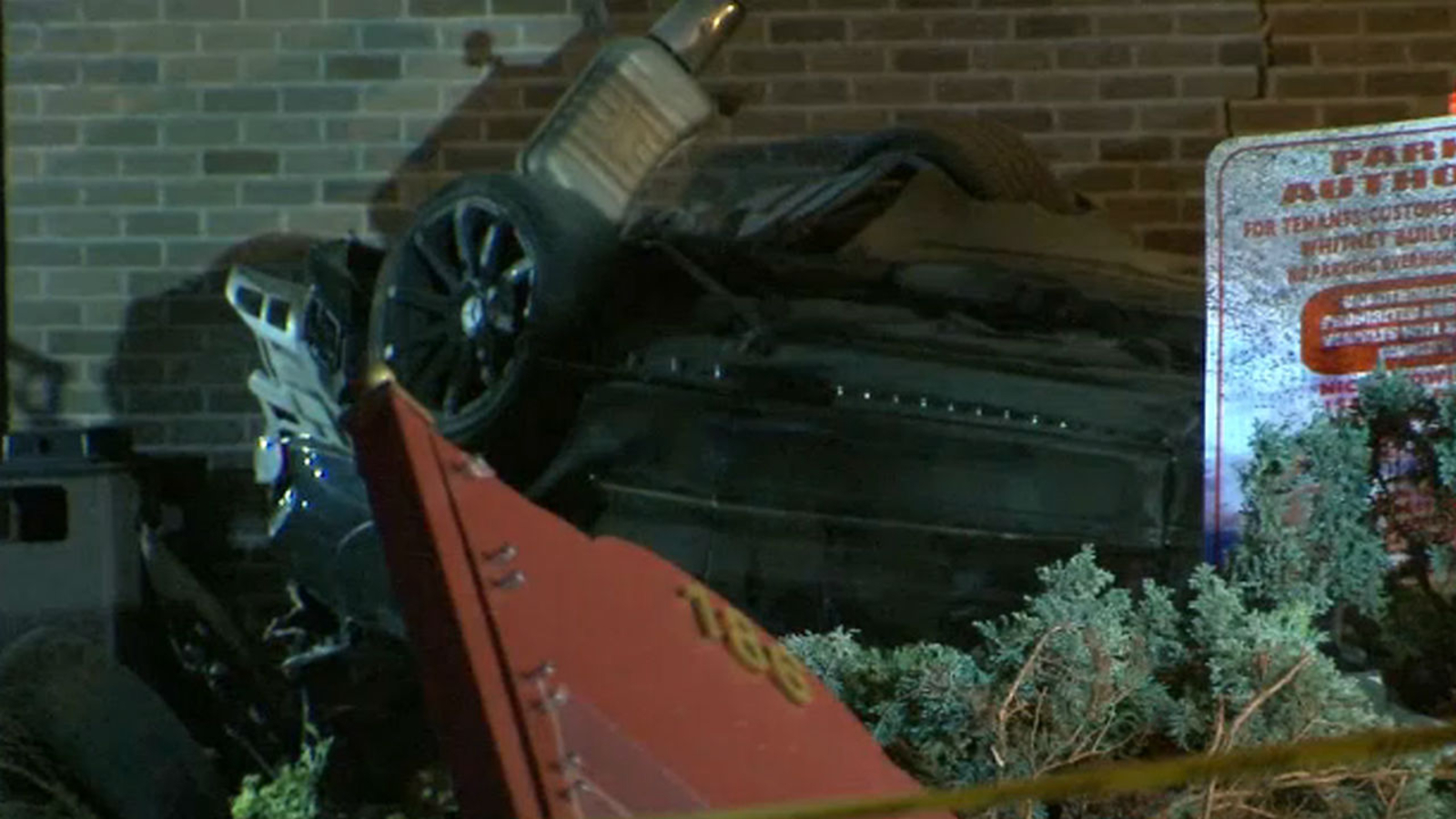 6 hurt when wrong-way car crashes into building in East Rutherford, New ...