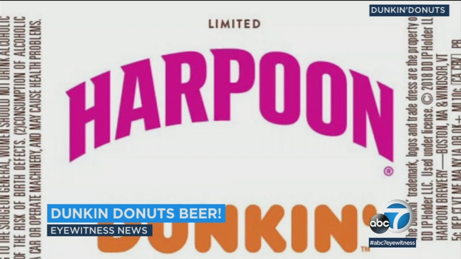 Dunkin' Donuts to release coffee beer with Harpoon Brewery - ABC7 Los ...