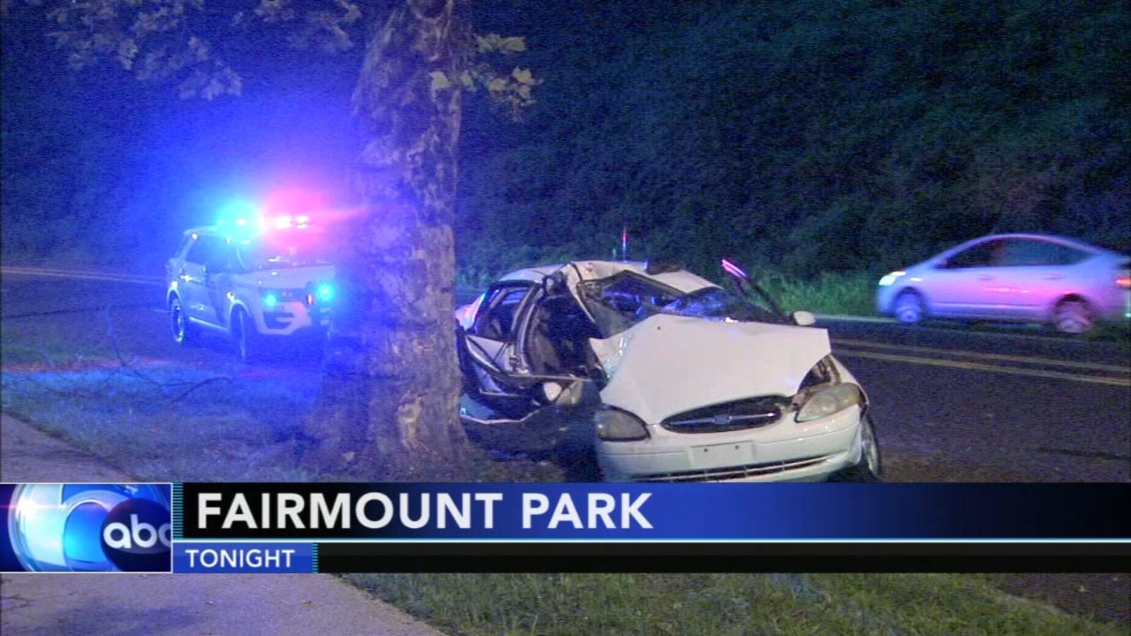 Car slams into tree along Kelly Drive in Fairmount Park - 6abc Philadelphia