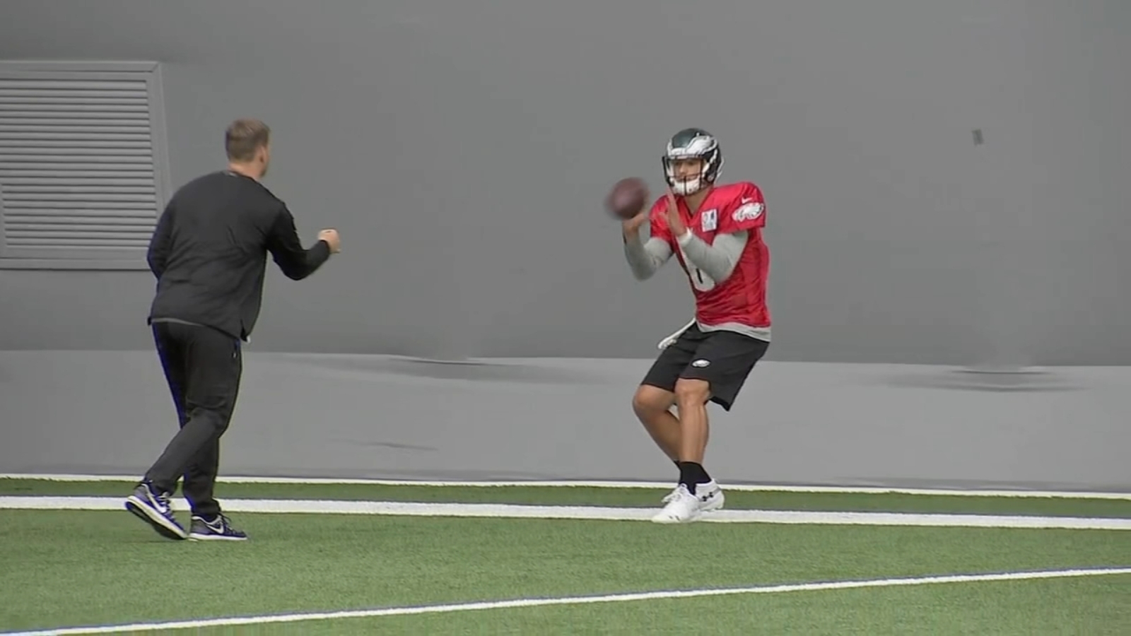 Quarterback Christian Hackenberg speaks with Jamie Apody following his ...