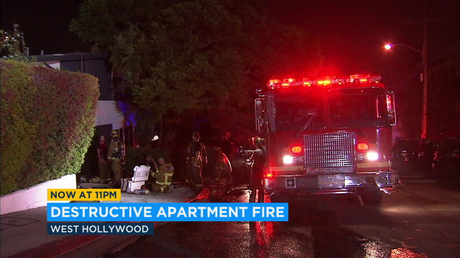 Fire destroys part of West Hollywood apartment building - ABC7 Los Angeles