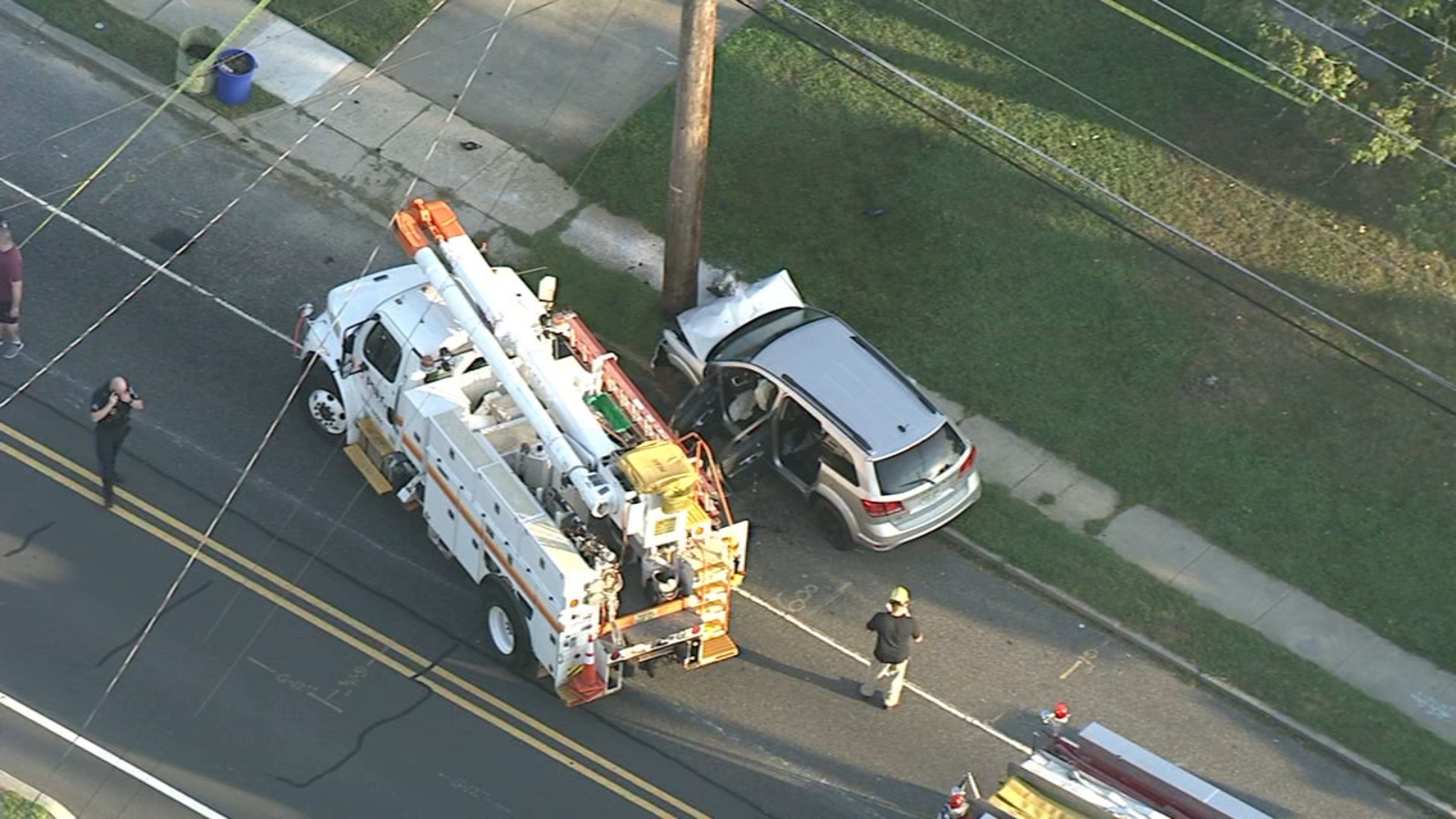 SUV slams into utility pole in Camden County - 6abc Philadelphia