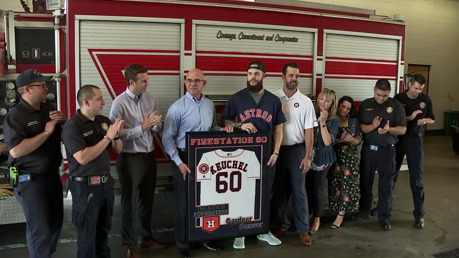 Astros pitcher Dallas Keuchel visits Houston Fire Station - ABC13 Houston