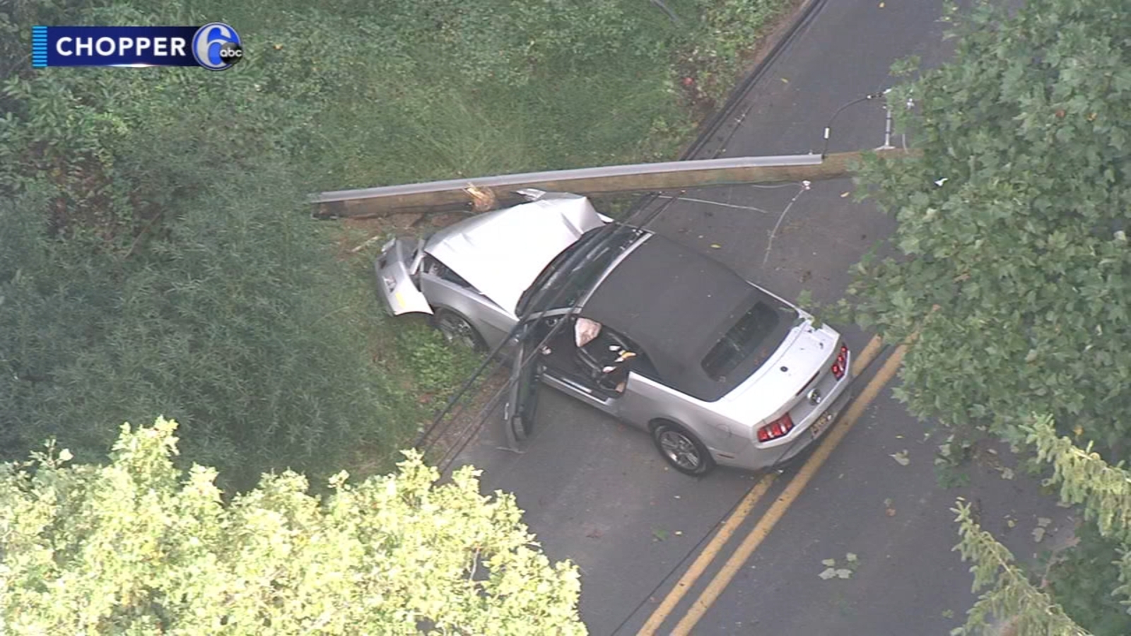 Homes lose power after car hits pole in Greenville, Delaware - 6abc Philadelphia