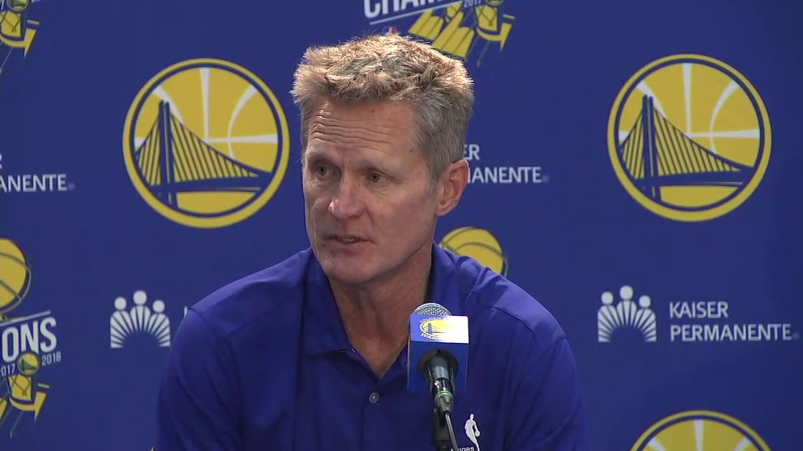 Golden State Coach Steve Kerr speaks at Warriors Media Day - ABC7 San ...