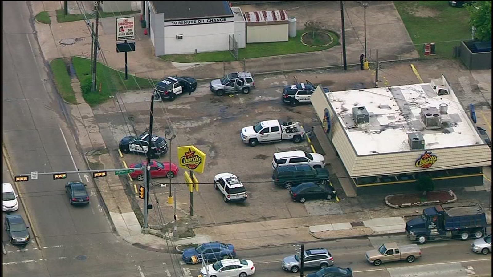 Police swarm Church's Chicken in NW Houston after person shot in leg ...