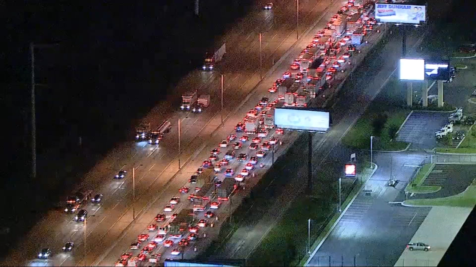 VIDEO: Construction work leads to massive miles-long backup on ...