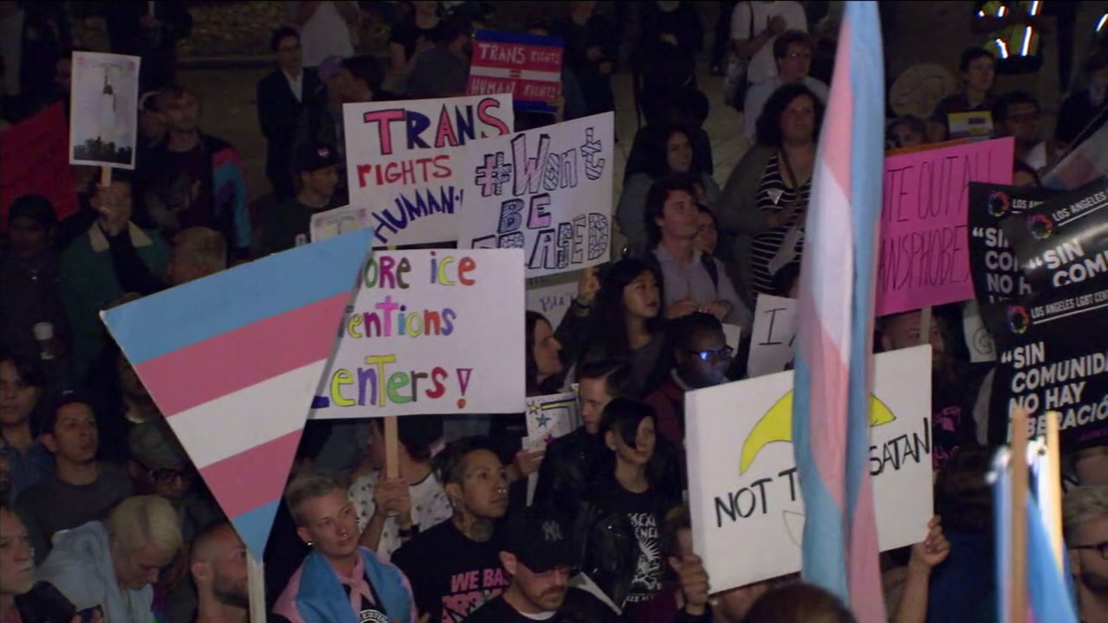 Los Angeles trans community, allies protest Trump admin's new gender ...