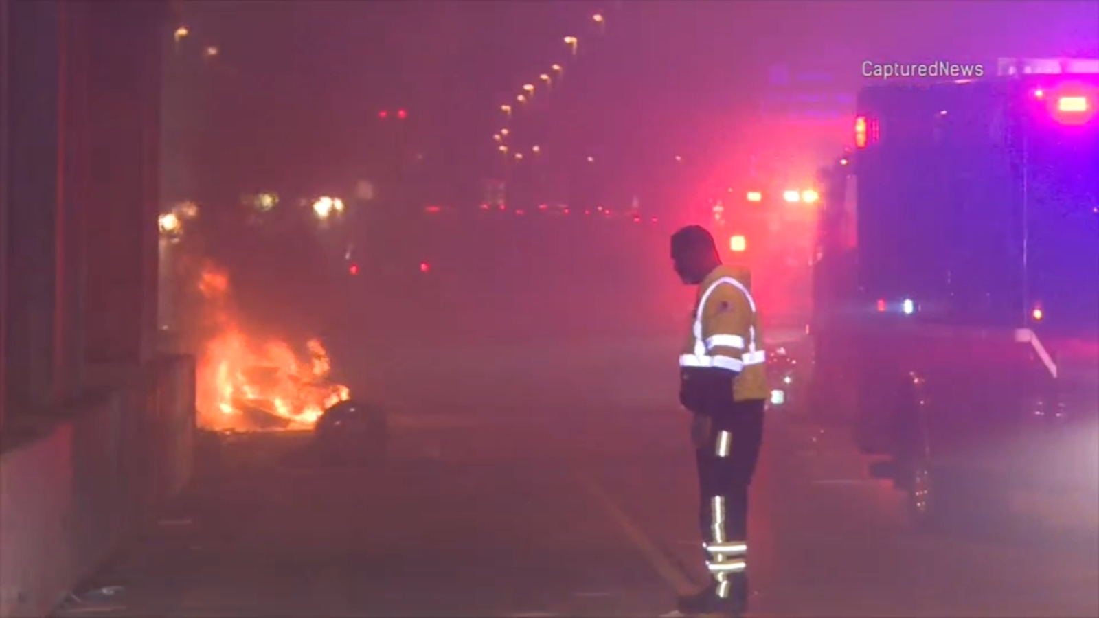 1 critically injured after car crashes through guardrail onto I-80/94 ...
