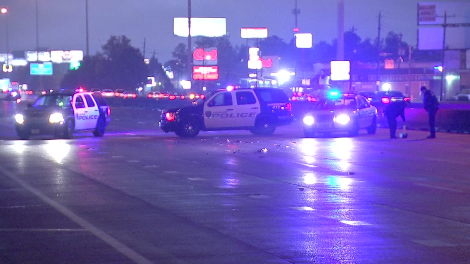 Woman walking across I-45 hit and killed by 2 drivers - ABC13 Houston
