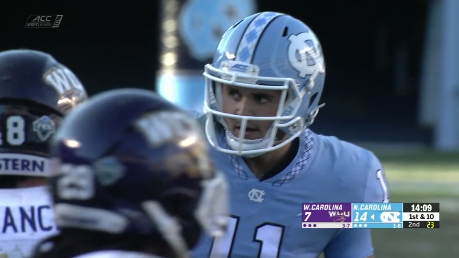 Tar Heels end losing streak with 49-26 win over W. Carolina - ABC11 ...