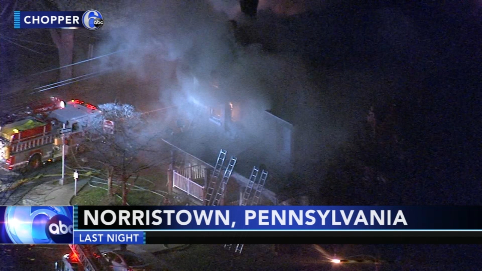 Fire tears through three-story home in Norristown - 6abc Philadelphia