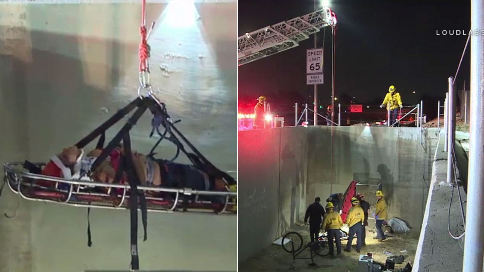 Woman falls 25 feet into freeway drainage ditch in Sun Valley - ABC7 ...