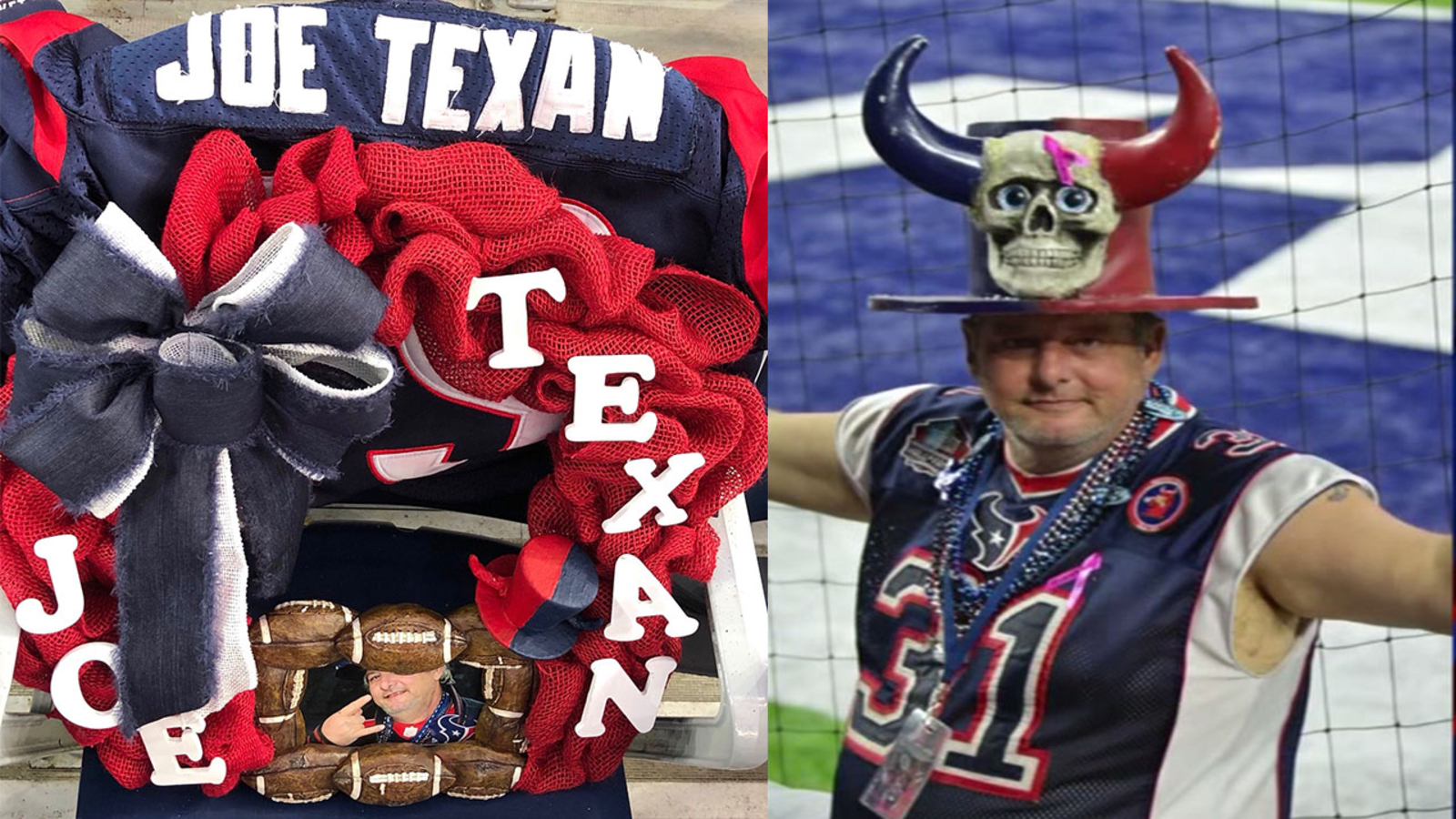 Joe Banowsky also known as Joe Texan honored by Houston Texans pregame ...