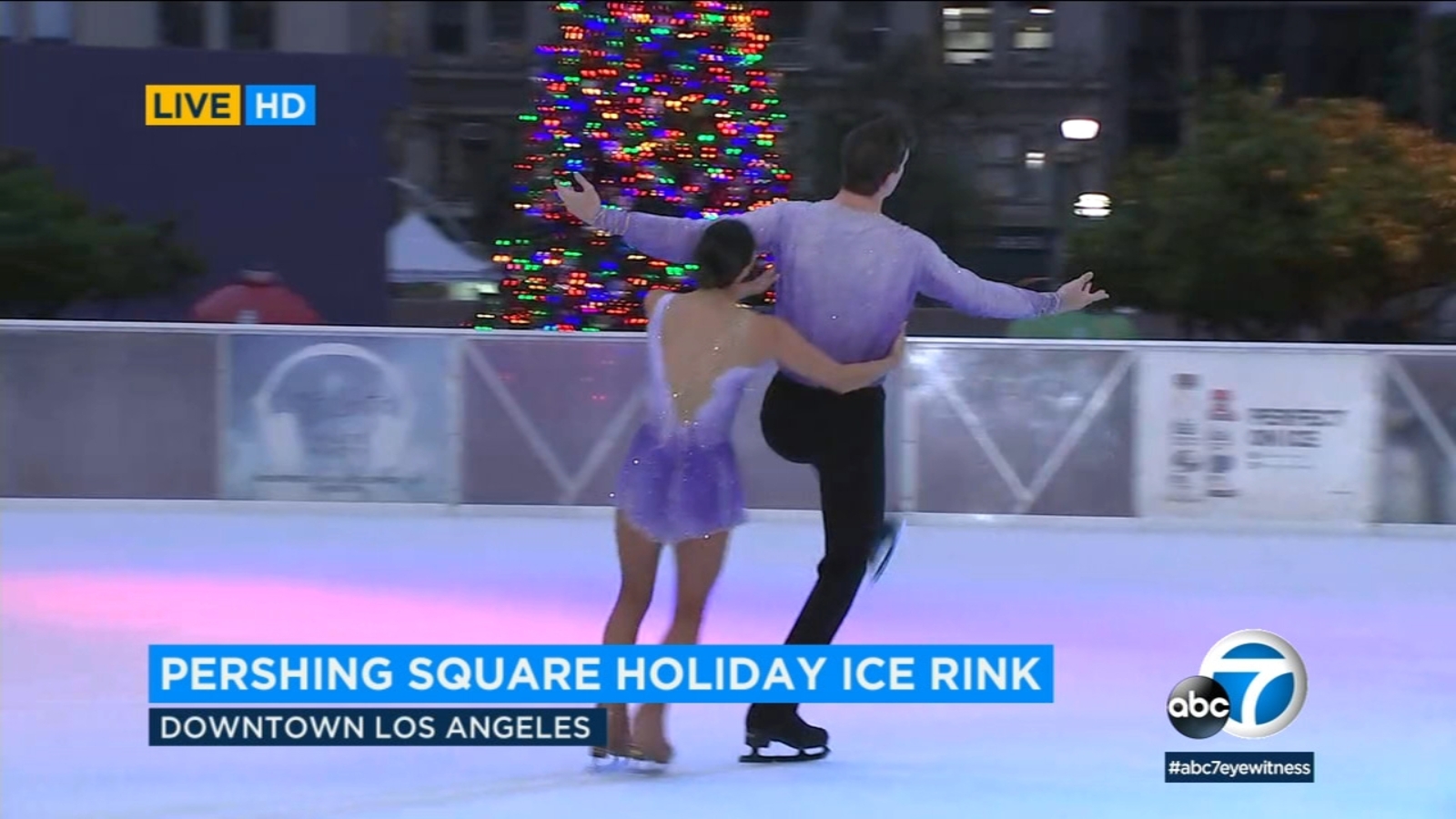 Pershing Square holiday ice rink now in full effect - ABC7 Los Angeles