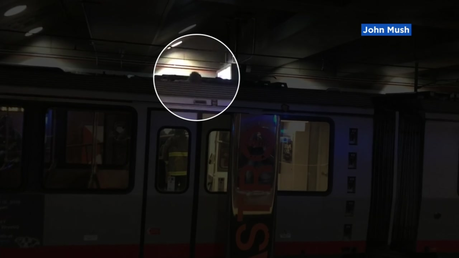 Man rescued from top of Muni train in Castro - ABC7 San Francisco