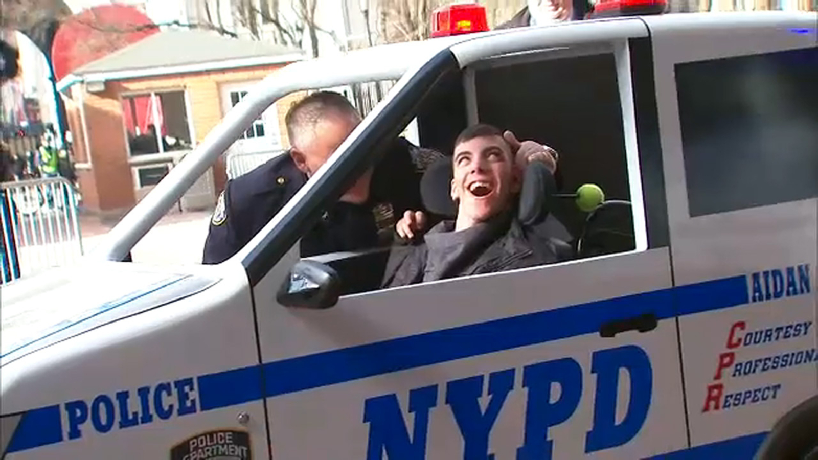 NYPD, non-profit turn 16-year-old boy with cerebral palsy's wheelchair ...