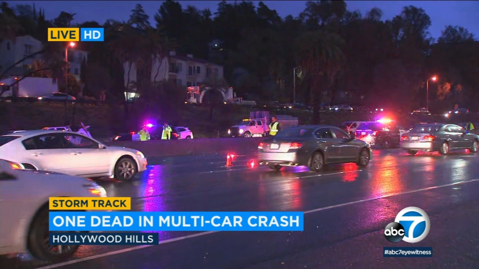 1 ejected, killed in 6-vehicle pileup on 101 Freeway in Hollywood Hills ...