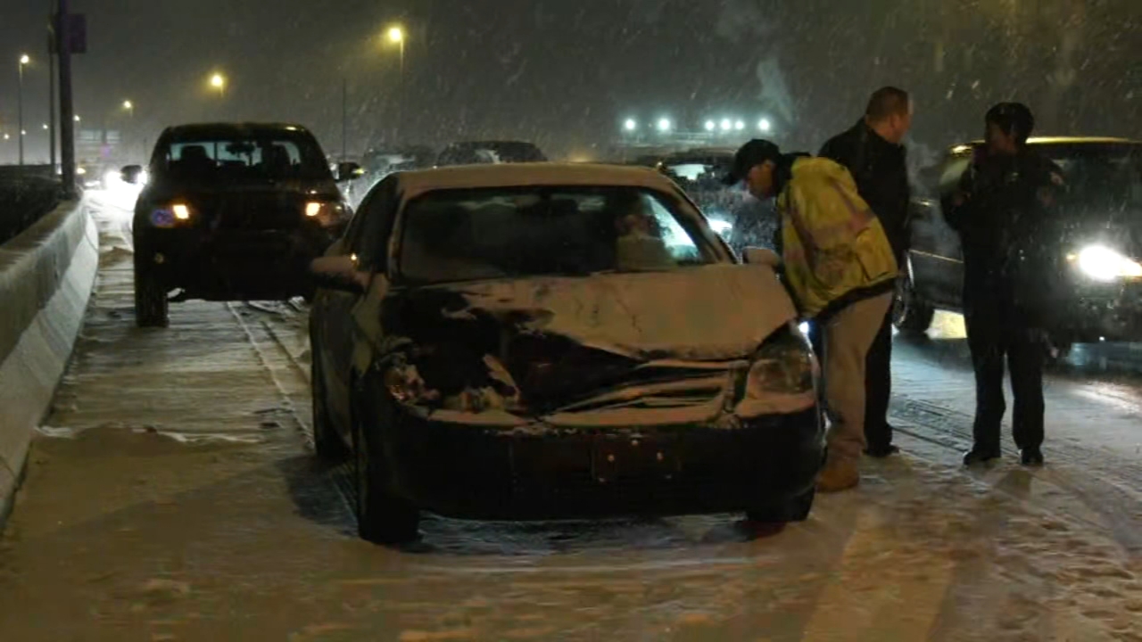 Car Accident At Night In Snow