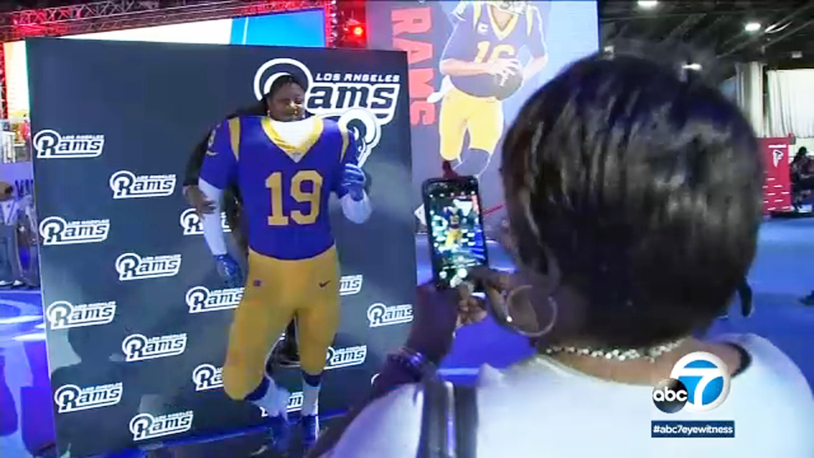 Atlanta residents show support for LA Rams at Super Bowl Experience ...