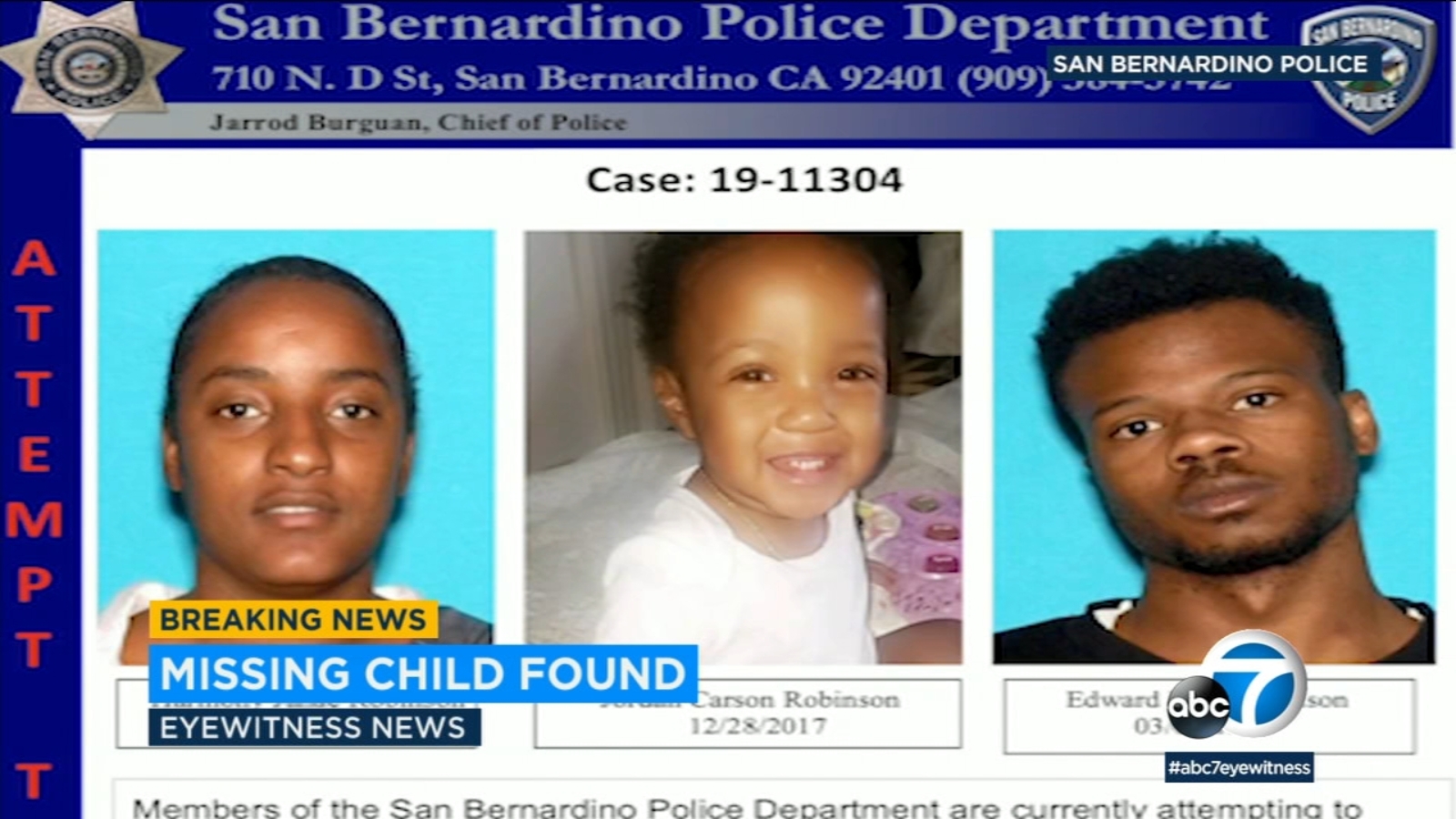 San Bernardino police find missing child; mother and boyfriend may face ...