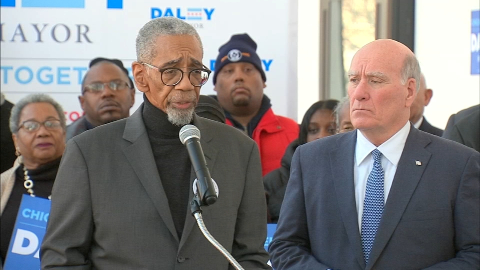 Congressman Bobby Rush endorses Bill Daley in mayor's race - ABC7 Chicago