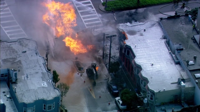 SF fire update video: PG&E crews cap gas leak, fire under control ...