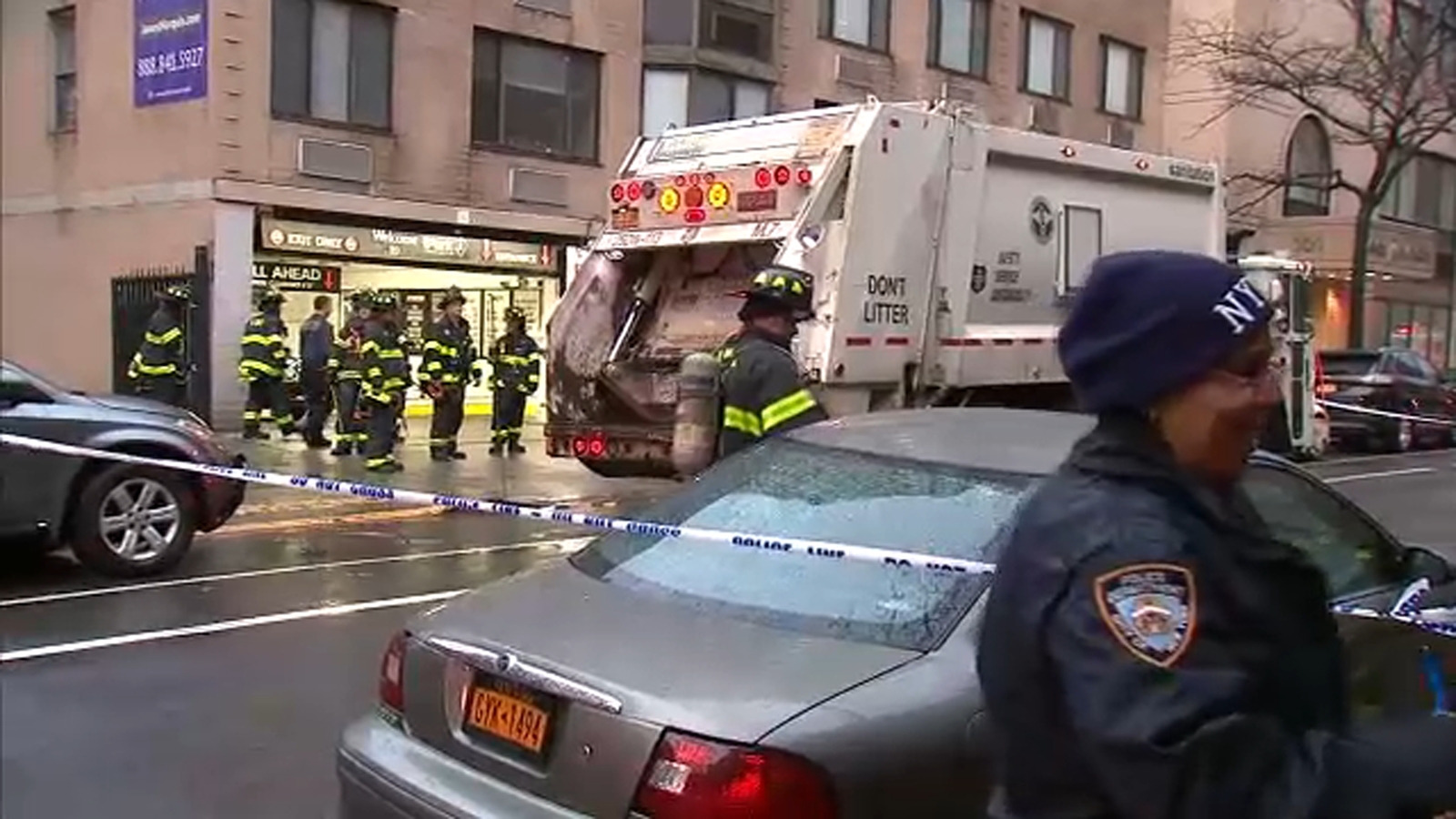 2 sanitation workers hurt in Upper West Side garbage truck fire - ABC7 ...