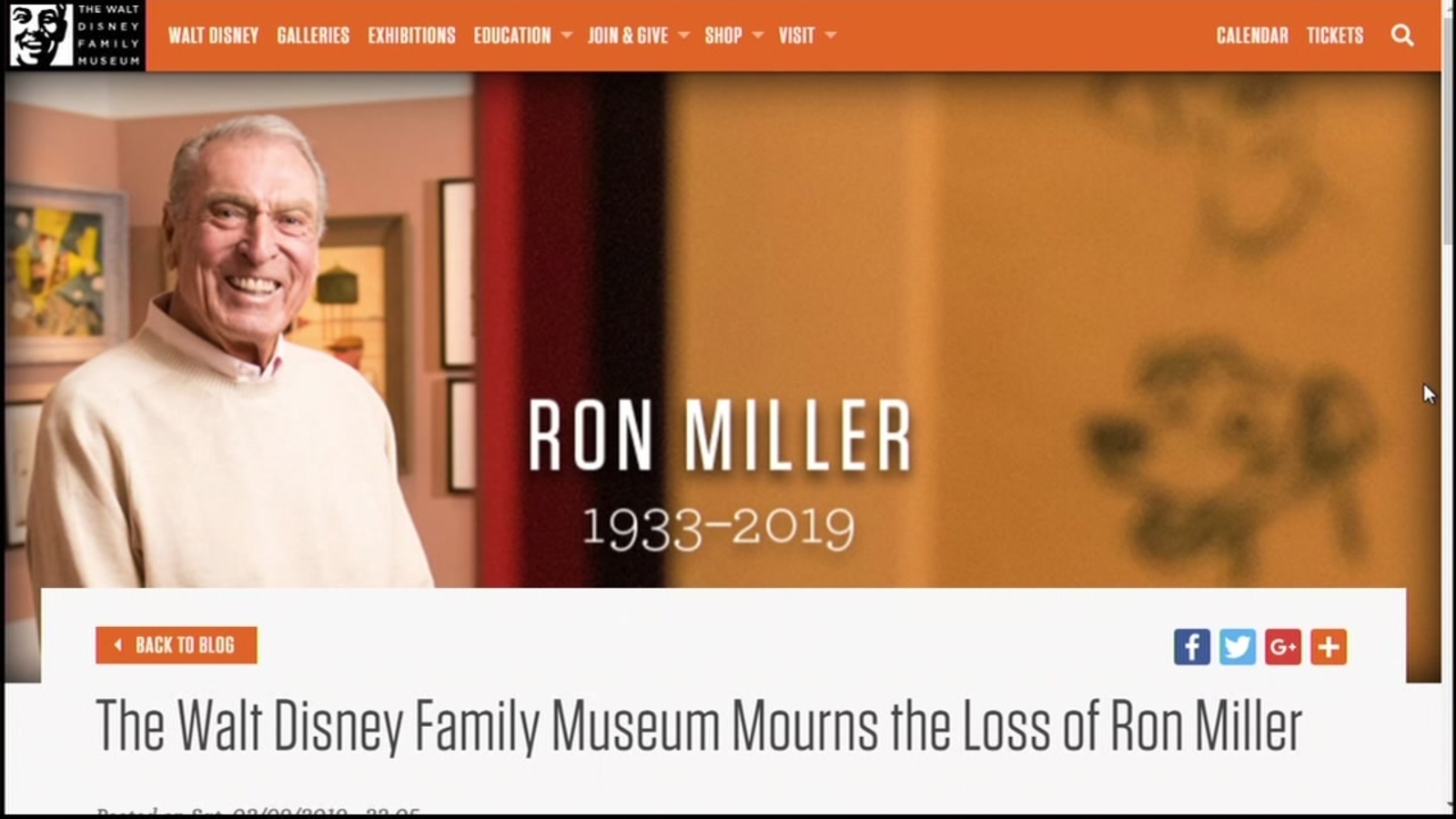 Beloved son-in-law of Walt Disney, former Walt Disney Company CEO Ron Miller dies at age 85 ...