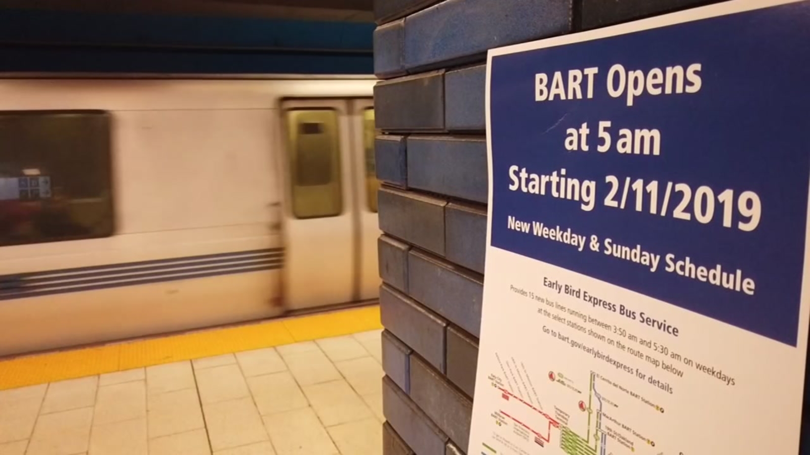 BART running on single track at night - ABC7 San Francisco