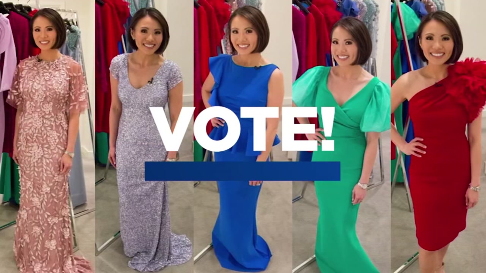 Vote! Which designer gown should ABC7's Dion Lim wear on the Hollywood ...