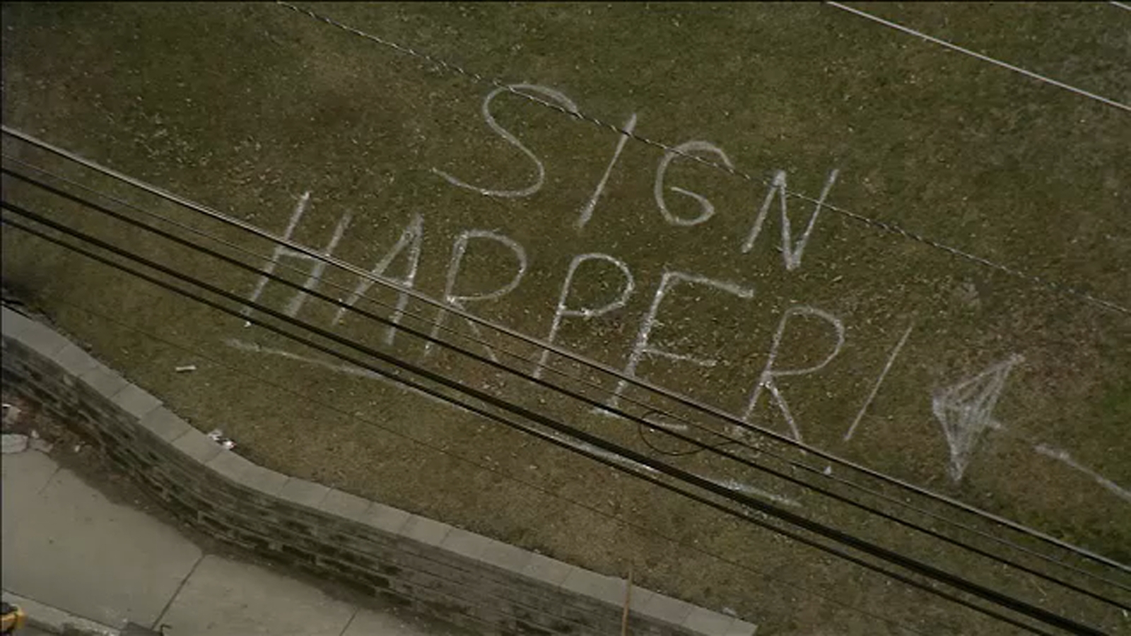"Sign Harper!" Workers at broken water main in Cherry Hill, New Jersey ...
