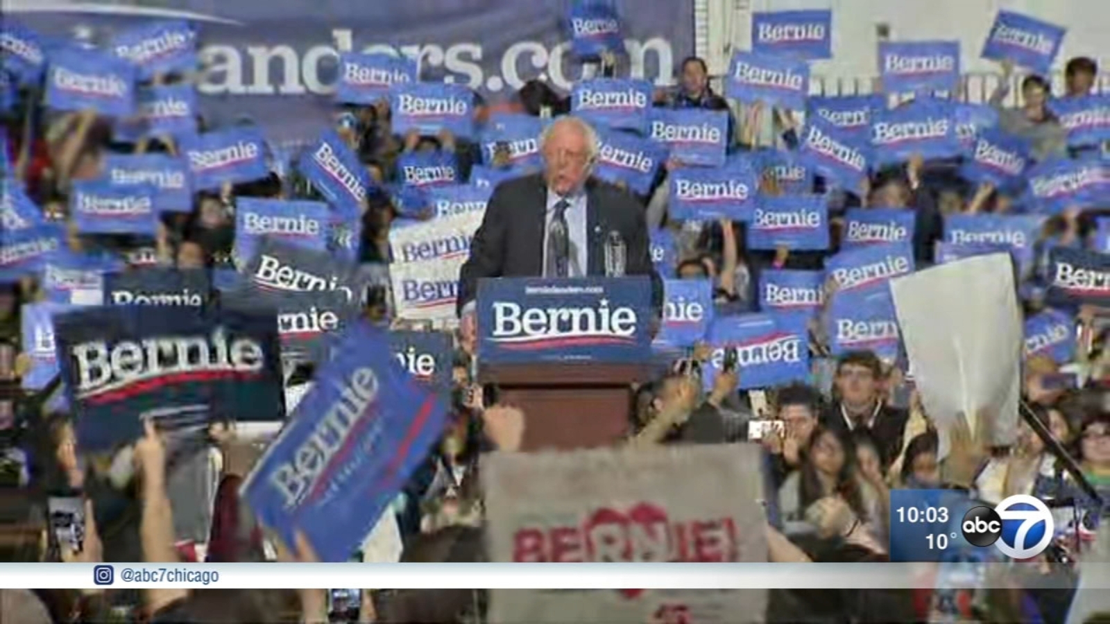Bernie Sanders holds presidential campaign rally at Navy Pier in ...