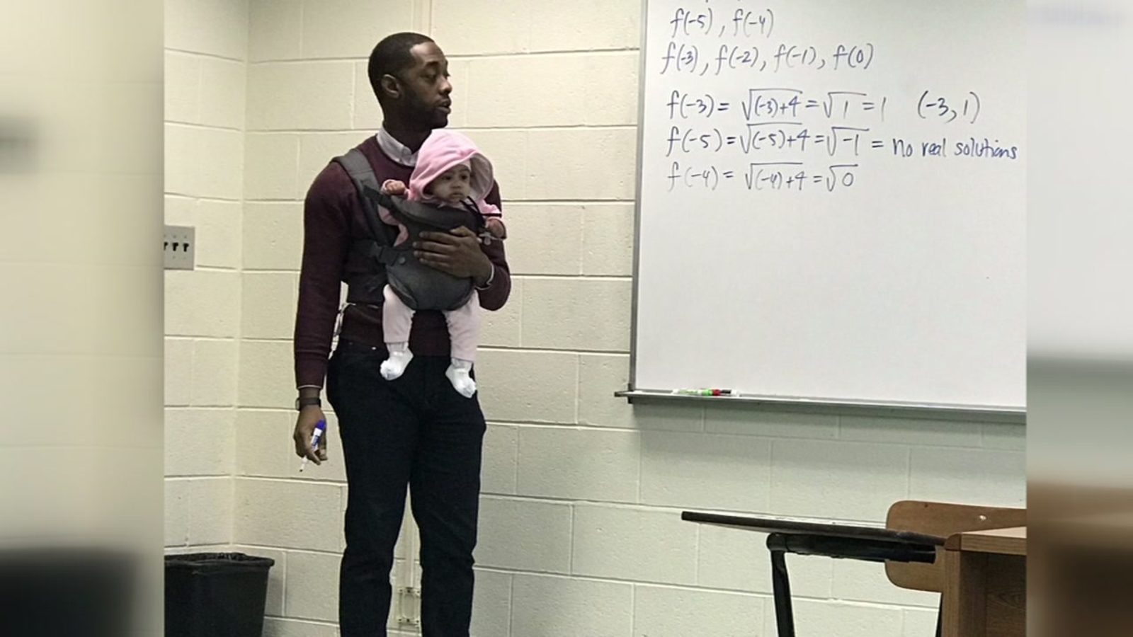 Nathan Alexander Morehouse: Professor holds student's baby - ABC13 Houston