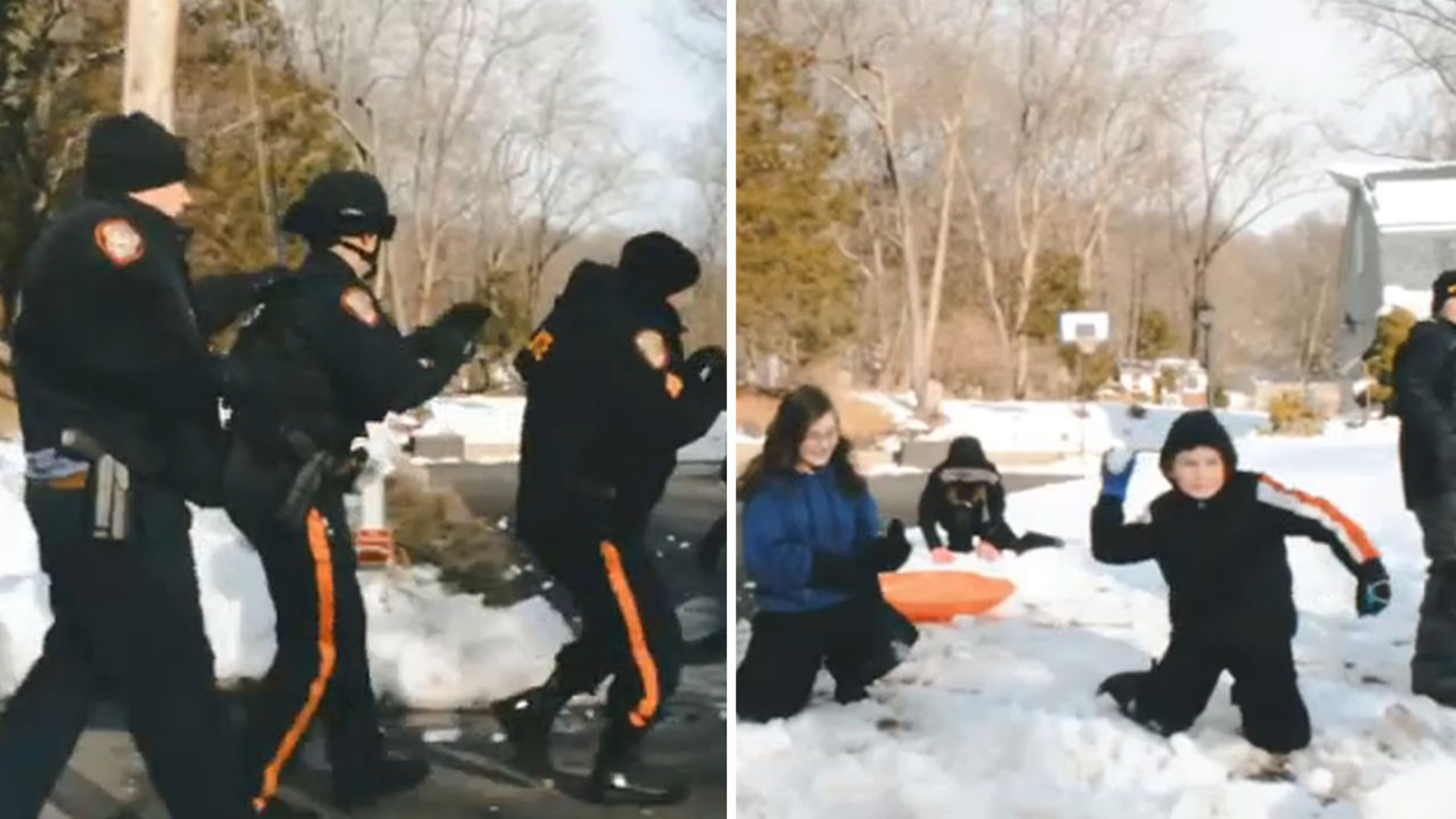 New Jersey police department hosts epic snowball fight with ...