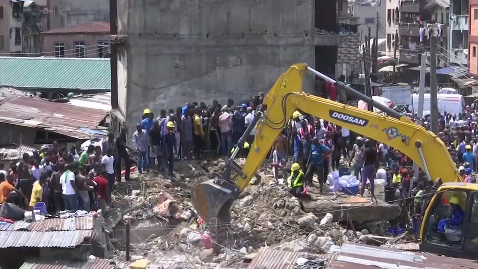 3-story building collapses in Nigeria with children inside - ABC7 Los ...