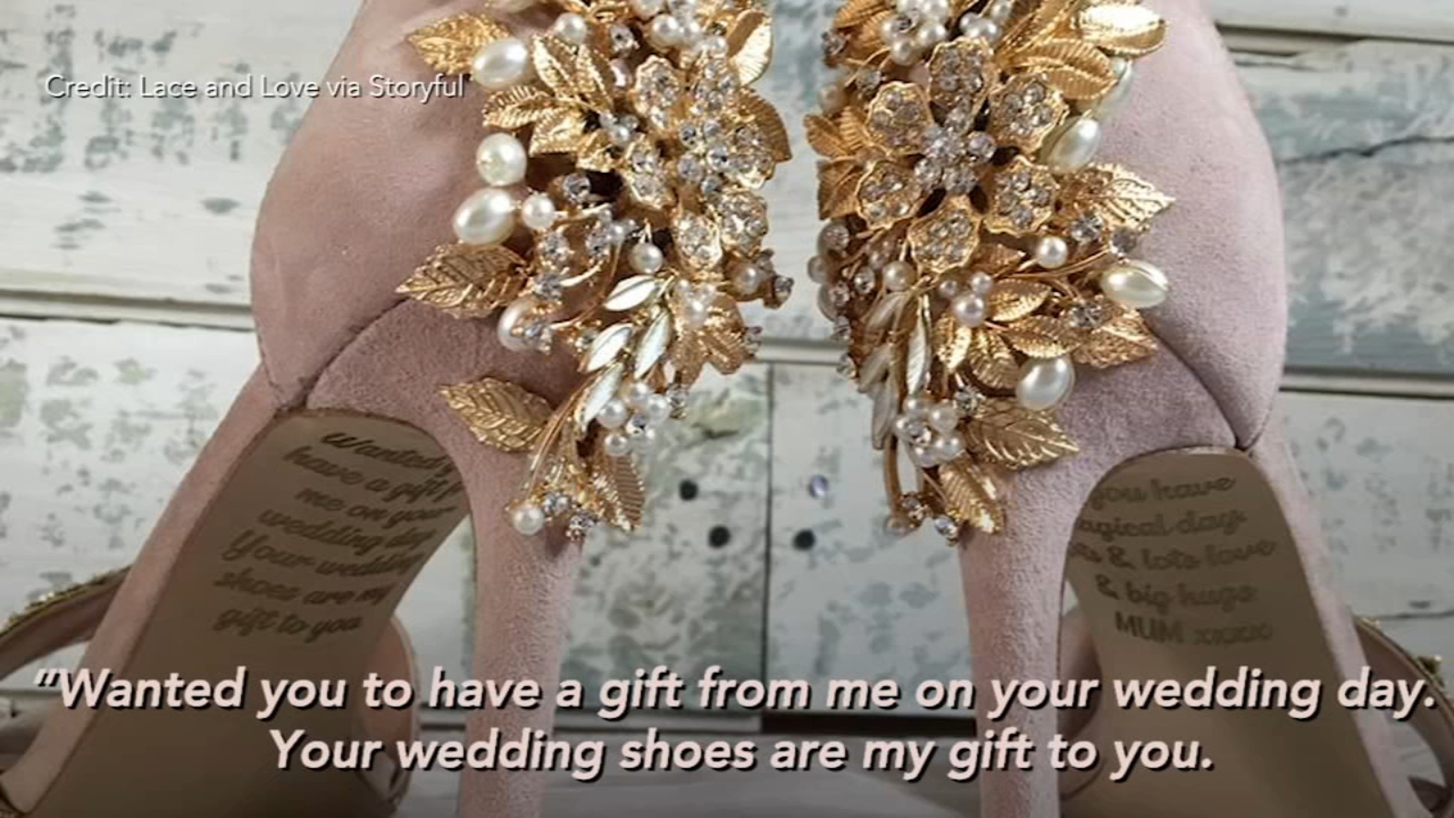 Bride finds surprise message from late mom on wedding shoes - 6abc ...