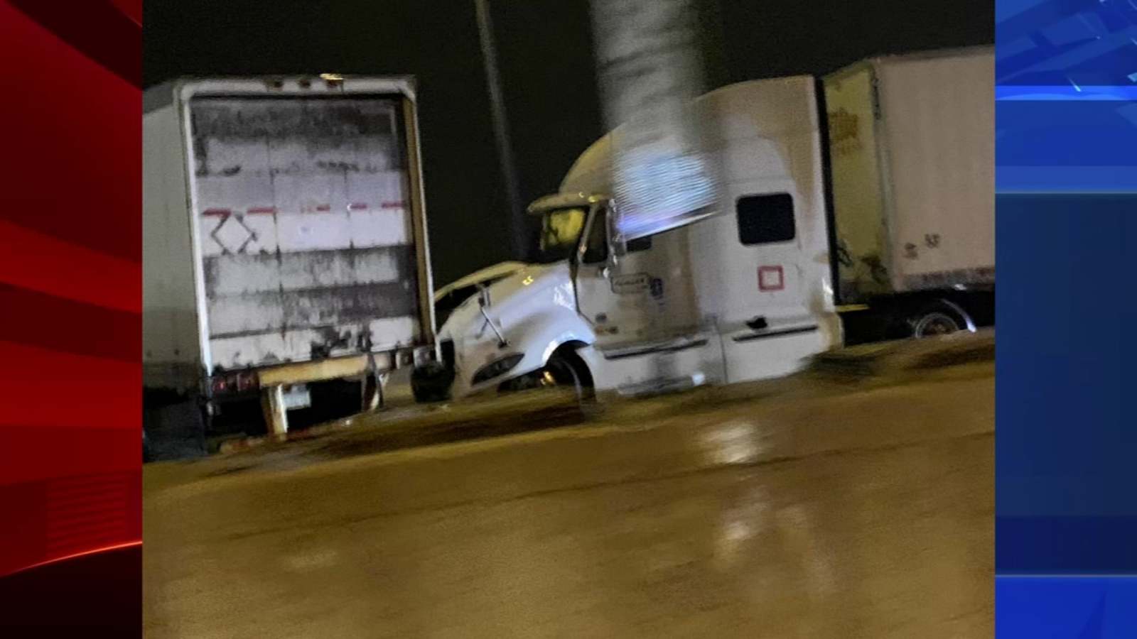 2 Tractor Trailers Crash On I 95 Damage Median 6abc Philadelphia
