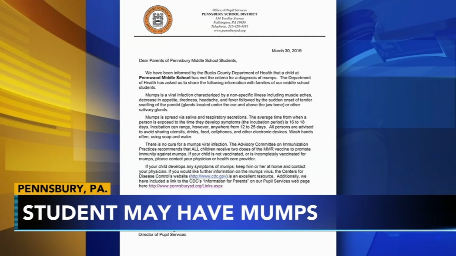 Pennwood Middle School investigating possible mumps case - 6abc ...