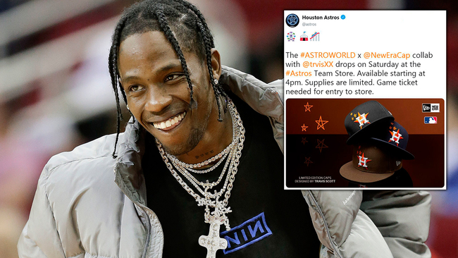 Houston Astros paid tribute to Bush family, Travis Scott caps on sale ...