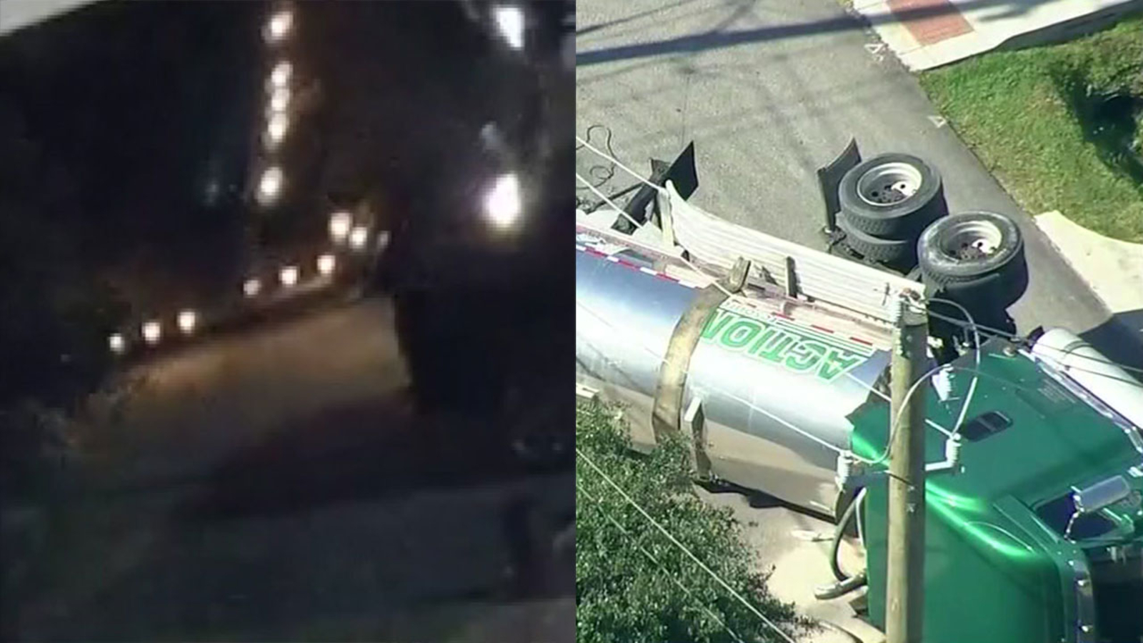 Heights Houston tanker overturn: Video captures moment truck flips ...