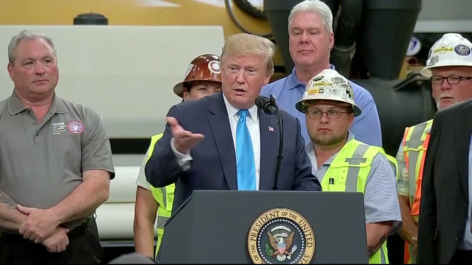 Pres. Donald Trump in Crosby, Texas to sign oil deregulation order ...