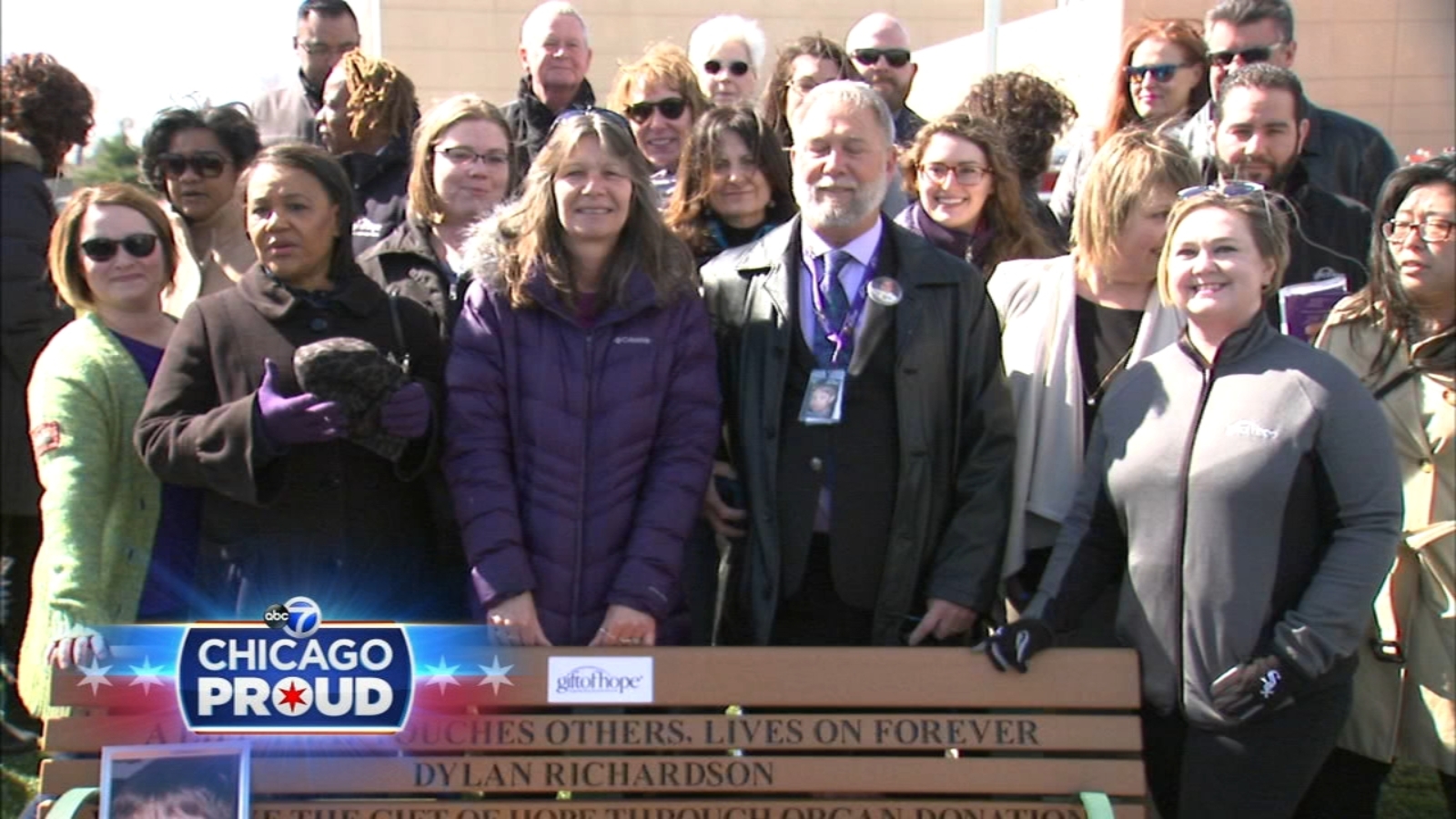 Bench honoring organ donor Dylan Richardson, 7, installed in Aurora's ...
