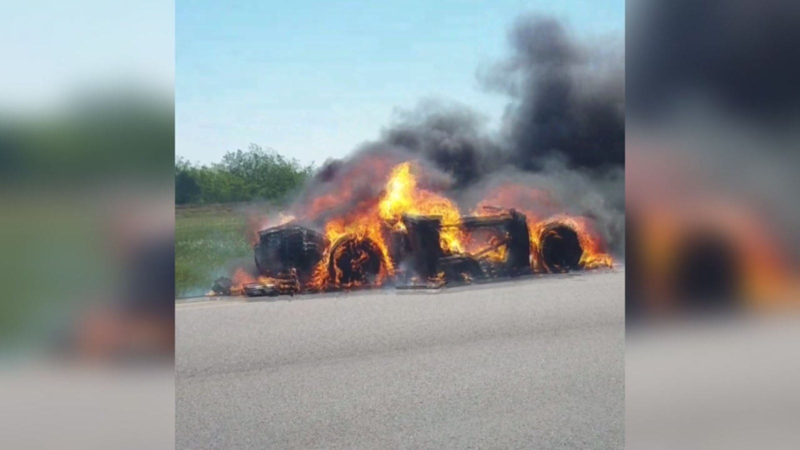 Audi R-8 engulfed in flames on Texas City highway - ABC13 Houston