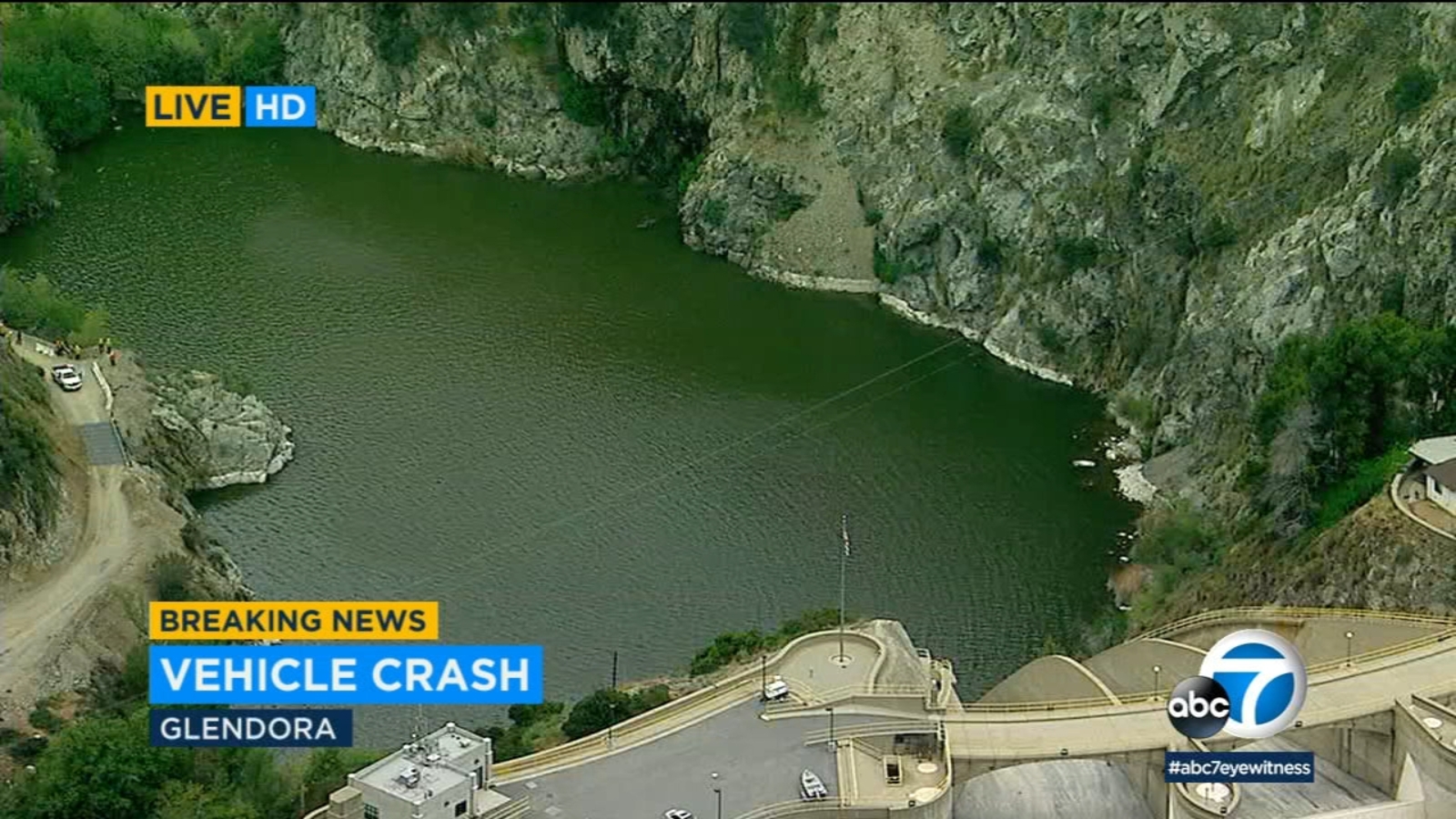 Car plunges into Morris Reservoir after going over cliff in Glendora ...